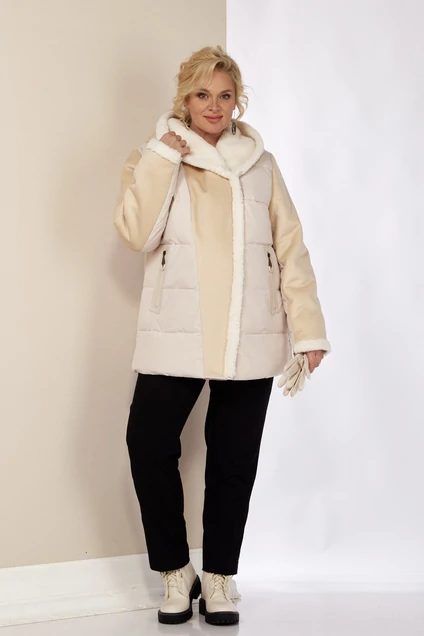 Куртка 2132 молочный Shetti купить в интернет магазине Велесмода